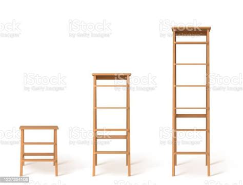 현실적인 상세한 3d 나무 계단입니다 벡터 일러스트레이션 계단 사다리에 대한 스톡 벡터 아트 및 기타 이미지 계단 사다리 3차원 형태 갈색 Istock