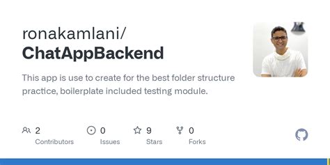 Github Ronakamlani Chatappbackend This App Is Use To Create For The Best Folder Structure