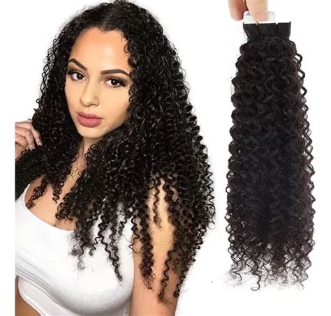 Extensiones De Cabello Humano Con Cinta Adhesiva Rizado Y R Cuotas