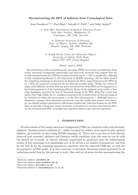 Pdf Reconstructing The Eft Of Inflation From Cosmological Data