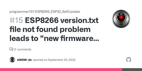 Esp Version Txt File Not Found Problem Leads To New Firmware Result Issue