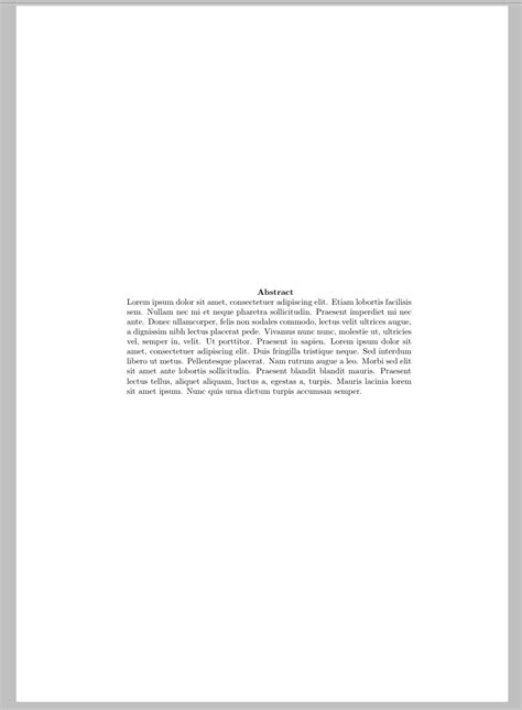 Horizontal Alignment Align Abstract Horizontally To The Left Tex Latex Stack Exchange