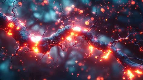 Glowing Neural Pathways A Microscopic Journey Into The Brain S Electrical Network Stock Footage