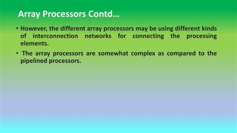 Array Processors And Architectural Classification Schemescomputer