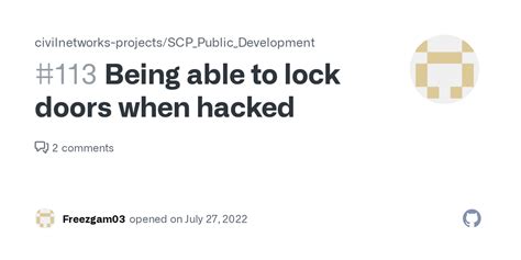 Being Able To Lock Doors When Hacked Issue 113 Civilnetworks Projects SCP Public