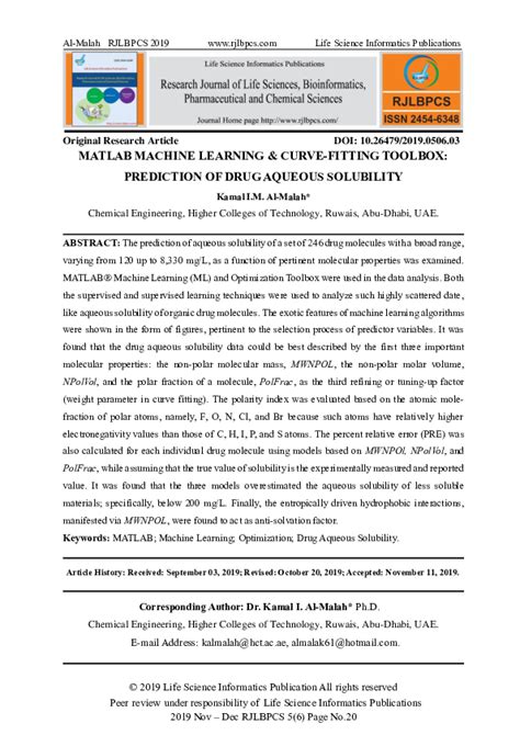 Pdf Matlab Machine Learning And Curve Fitting Toolbox Prediction Of