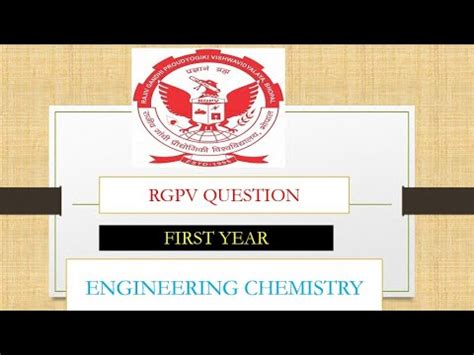 RGPV Important Questions First Year Engineering Chemistry YouTube