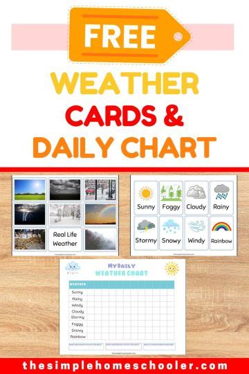 Cool Weather Cards Printable Free Set + Daily Weather Chart! - The ...