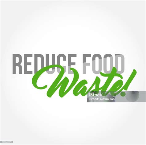 음식 쓰레기 세련 된 타이포 그래피 복사 메시지를 줄이기 위해 0명에 대한 스톡 벡터 아트 및 기타 이미지 0명 감소 개념 Istock