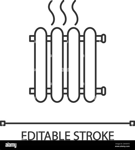 Radiator Linear Icon Heating Battery Thin Line Illustration Heater Contour Symbol Vector