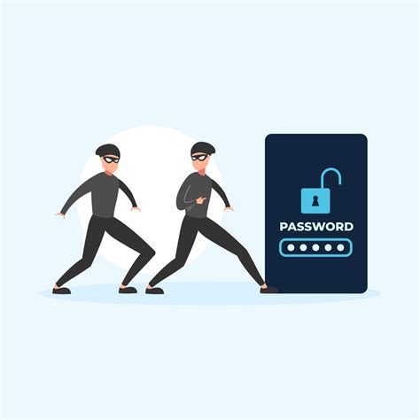 Cute Flat Illustration Cartoon Of Thief Hacker Stealing Data Money For Web Sticker Icon Mascot