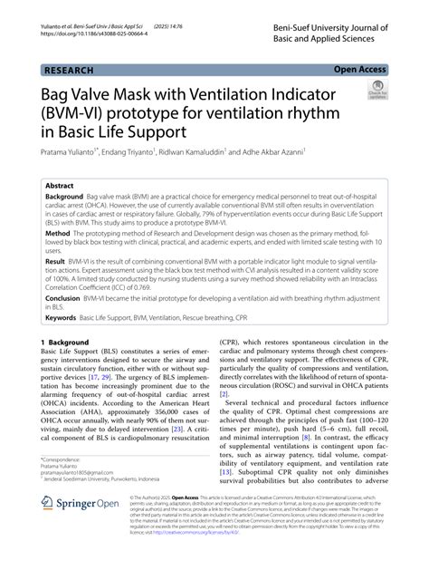 Pdf Bag Valve Mask With Ventilation Indicator Bvm Vi Prototype For