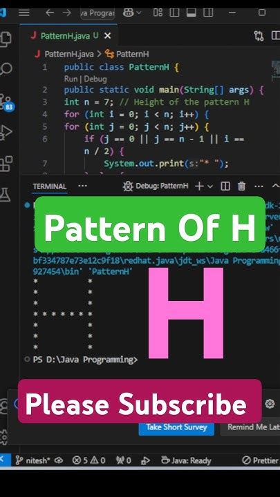 How To Print Character H In Java Shorts Java Coding