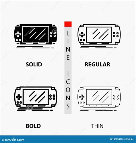 Console Device Game Gaming Psp Icon In Thin Regular Bold Line And Glyph Style Vector