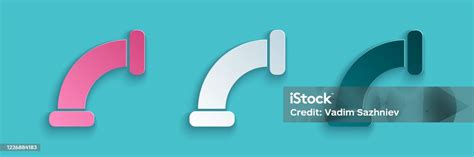 종이 절단 파란색 배경에 격리 산업 금속 파이프 아이콘 다른 모양의 배관 파이프 라인 부분 종이 아트 스타일입니다 벡터 일러스트레이션 3차원 형태에 대한 스톡 벡터 아트 및