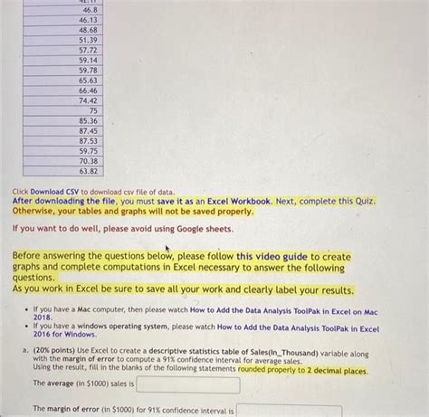 Part One Sample T Confidence Interval Chegg