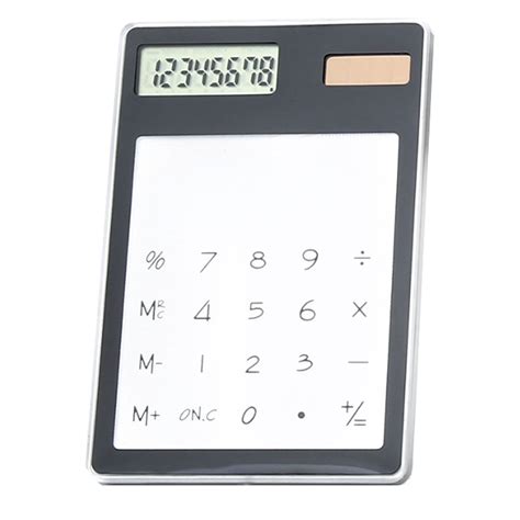 Solar Powered Calculator Touch Screen Digit LCD Display Portable Transparent Calculator For