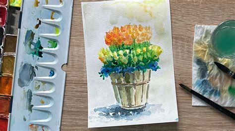 Як намалювати весняні квіти Малюємо разом корзину квітів весна2024 українською малювання