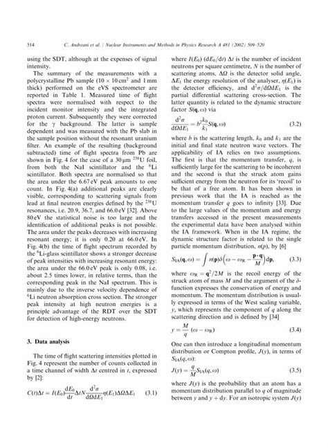 Pdf Electron Volt Spectroscopy At A Pulsed Neutron Source Using A