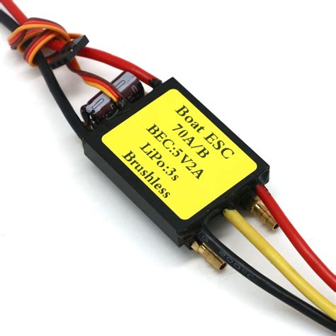 Rc Brushless Boat Esc 70a Brushless Speed Controller Esc Support 3s