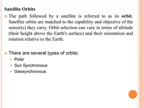 Remote Sensing Sensors Platforms And Satellite Orbits Pptx