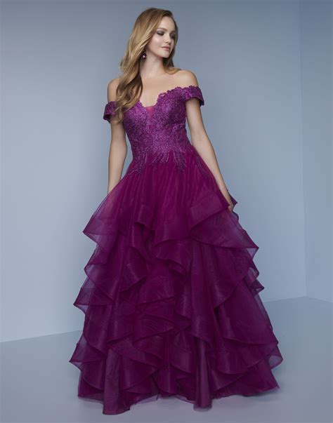 Spring 2019 Magenta Prom Dress Long Off Shoulder Glam Gown Magenta Gown
