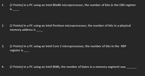 Solved 1 ﻿in A Pc Using An Intel 80x86 ﻿microprocessor The