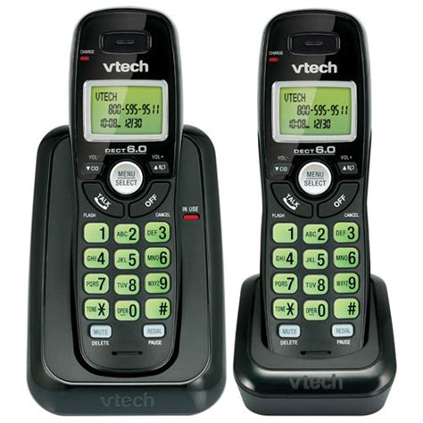 VTech 2 Handset DECT 6 0 Cordless Phone CS6114 21 Black Cordless Phones Best Buy Canada
