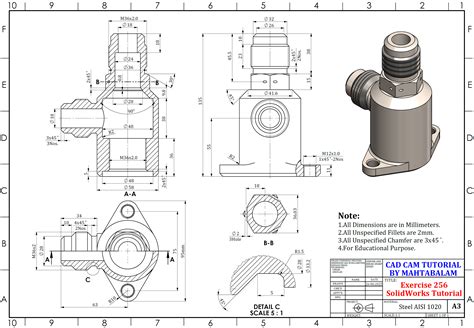 SolidWorks Tutorial For Beginners Exercise In Solidworks Solidworks Tutorial