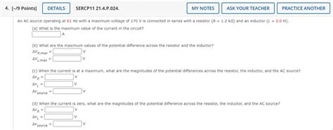 Get Answer ] Details Sercp11 21 4 P 024 My Notes Ask Your Teacher Practice Transtutors