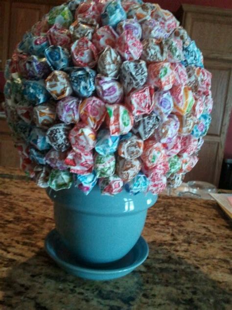 Dum Dum Flowers Just A Styrofoam Ball Big Bag Of Dum Dums And A Cute Pot Styrofoam Ball