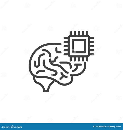Cognitive Computing Icon From Fintech Collection Simple Line Cognitive Computing Icon For