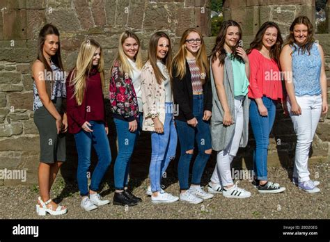 A Group Of Teenage Girls Enjoying A Fun Day Out At Broughty Ferry