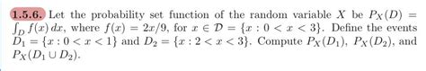 Solved 156 Let The Probability Set Function Of The Random