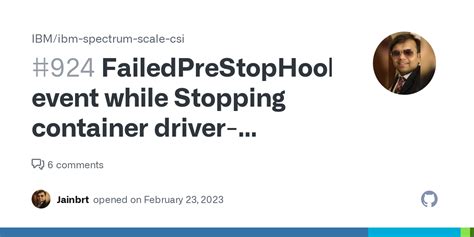 FailedPreStopHook Event While Stopping Container Driver Registrar