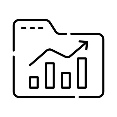 Bar Chart On File Folder Denoting Concept Vector Of Data Analysis In