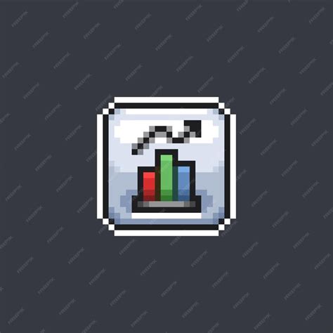 Premium Vector Chart Bar Sign In Pixel Art Style