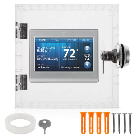 Thermostat Box With Coded Lock Clear Acrylic Thermostat Guard Box Easy To Install Thermostat