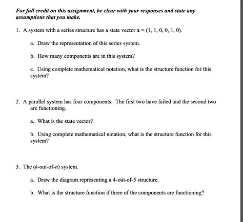 Solved For Full Credit On This Assignment Be Clear With Chegg