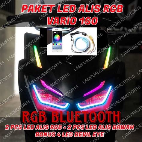 Jual Promo Paket Lampu Alis Running Rgb Bluetooth Sein Running Khusus Vario Bonus Demon Eyes