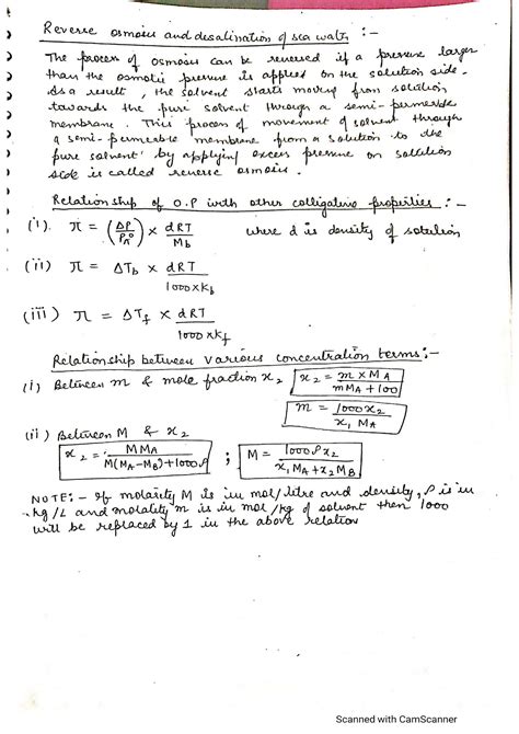 Chapter 2 Solutions Class 12 Handwritten Notes PDF Download