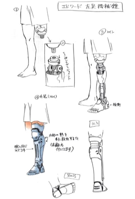 Edward Elric Automail Leg Reference By Hiromu Arakawa Fullmetal