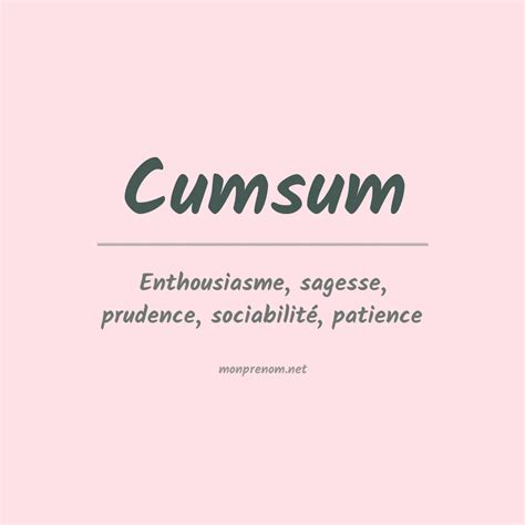 Signification Du Prénom Cumsum