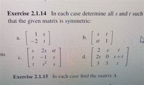 Solved Exercise 2 1 14 In Each Case Determine All S And Chegg Com