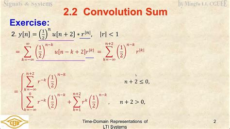 Convolution Sum習題演練，signals And Systems Cguee Youtube