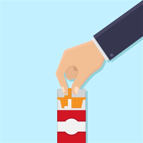 Hand Take Cigarette Flat Design Vector Illustration 22324052 Vector Art