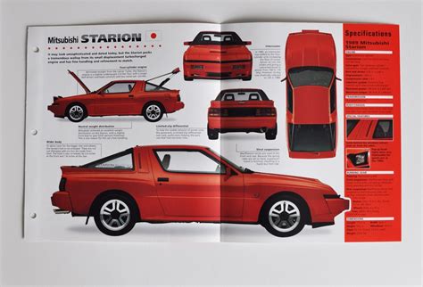 Spec Sheet Mitsubishi Starion 1981 1990 Motor Car Photo Stat Info