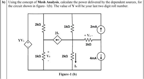 Solved B Using The Concept Of Mesh Analysis Calculate The Chegg
