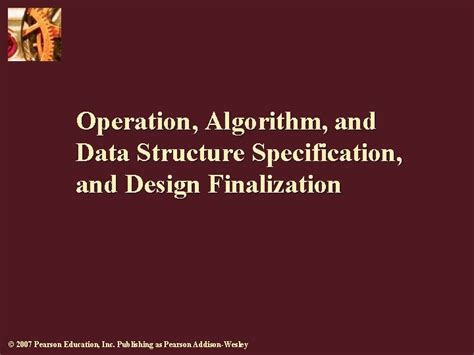 Operation Algorithm And Data Structure Specification And Design