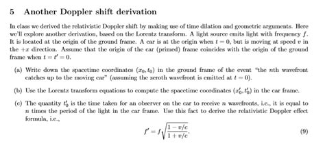 Doppler Effect Formula Derivation